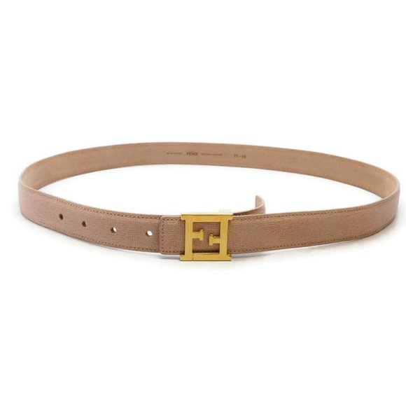 Fendi | Accessories | Fendi Bisque Textured Leather Logo Belt | Poshmark